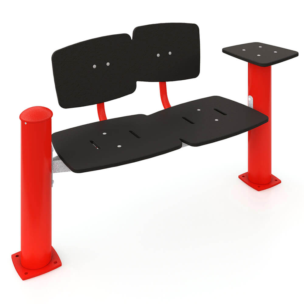 2-Seater Jazz Bench with backrests, 2 legs and one tablet – Jambette Boutik